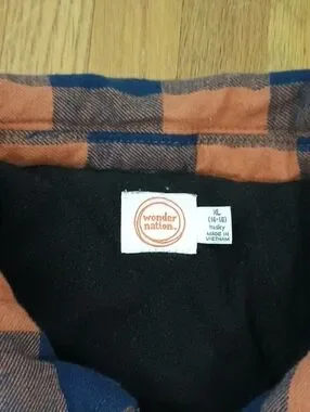wonder nation | Jackets & Coats | Wonder Nation Orange And Navy Plaid ...